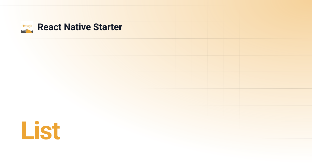 List | React Native Starter
